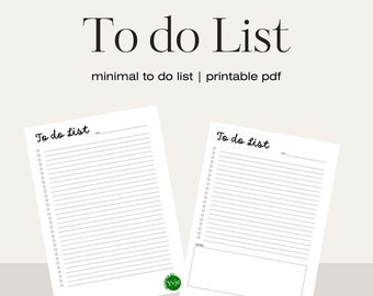 Minimal to Do List Printable, Simple Tasks List Template, Productivity ...