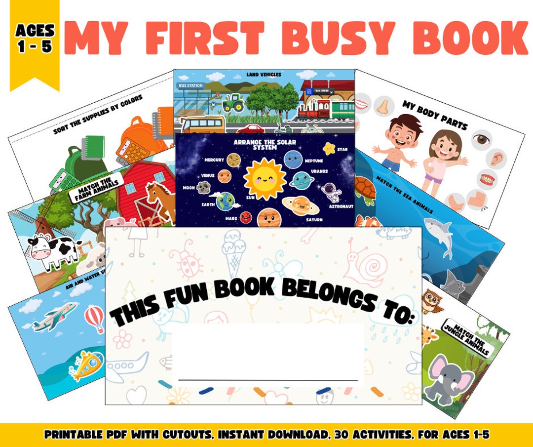 DIGITAL DOWNLOAD Busy Book, My First Busy Book, Children's Activity ...