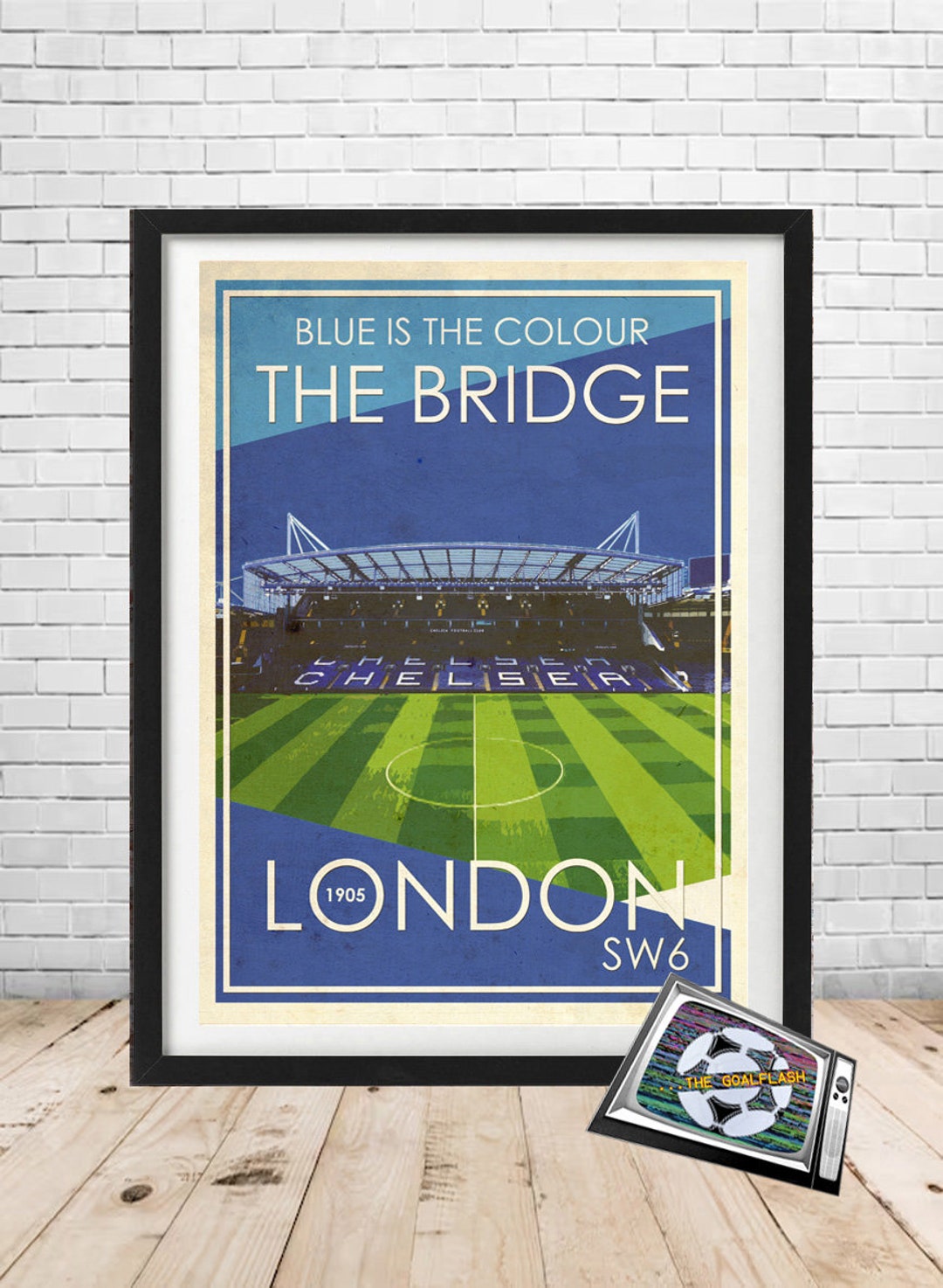 CHELSEA FC Stamford Bridge Retro Style Illustrated Art Print A3 or A4 ...