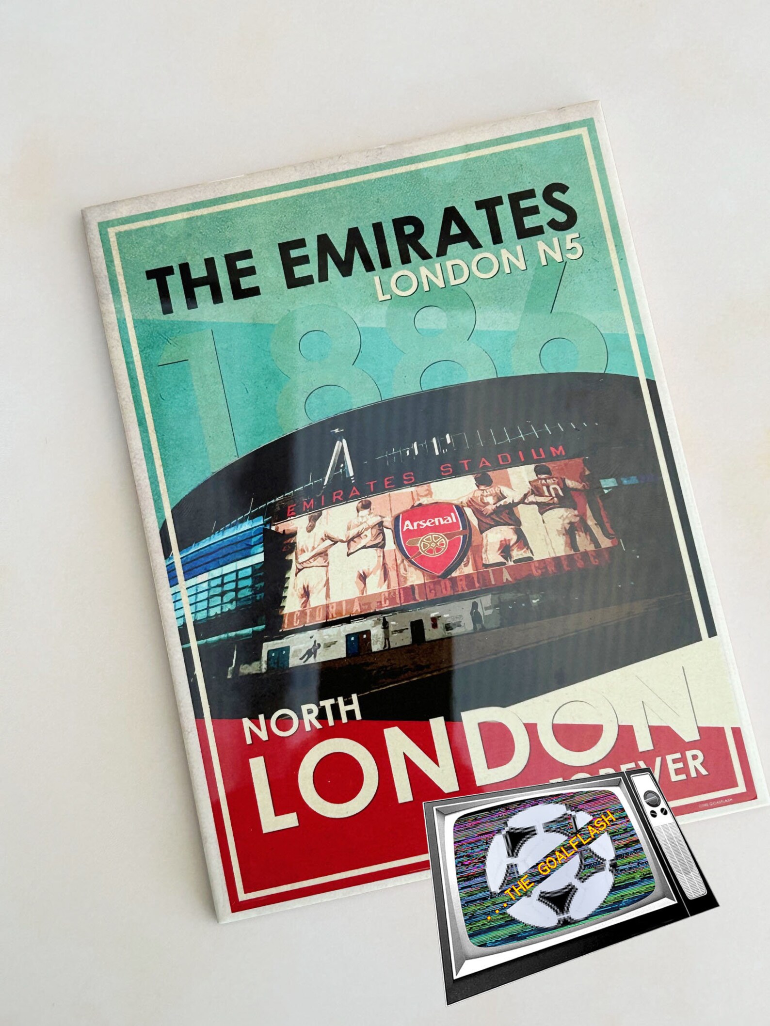 ARSENAL STADIUM Retro Style Illustrated Print on a Ceramic Tile - Etsy