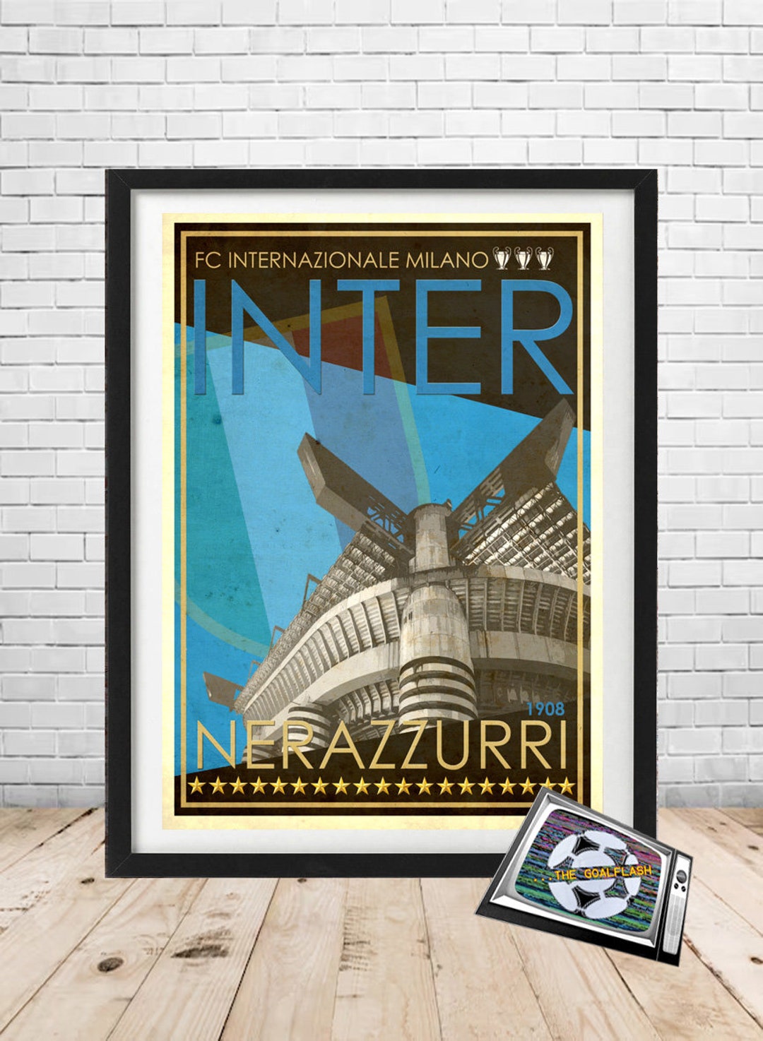 INTER MILAN Retro Style Illustrated Print A3 or A4 UNFRAMED - Etsy
