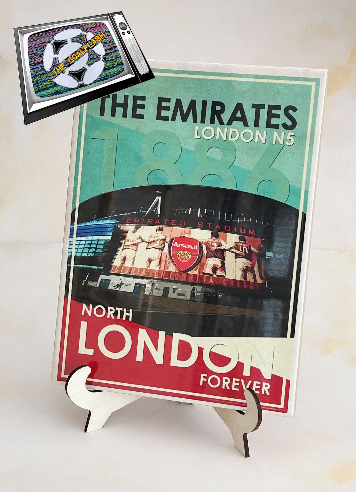 ARSENAL STADIUM Retro Style Illustrated Print on a Ceramic Tile - Etsy