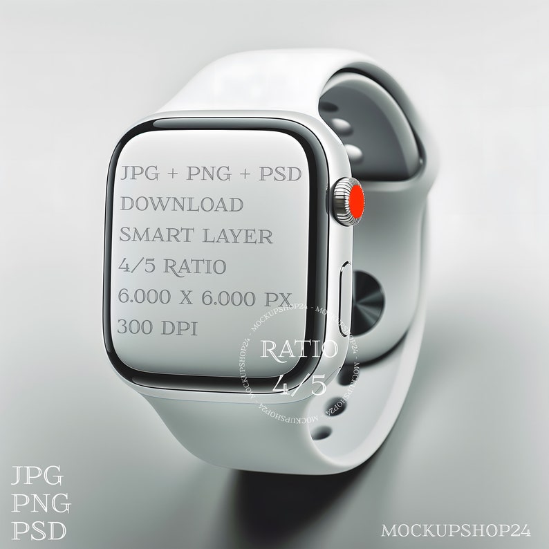 Smartwatch Mockup, 4x5, Watch Mockup, Digital Watch Mockup, Photoshop ...