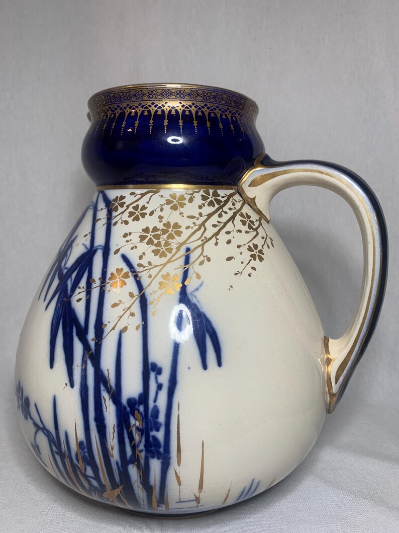 Antique 1889 Doulton Burslem England Handpainted Crane Pitcher - Etsy