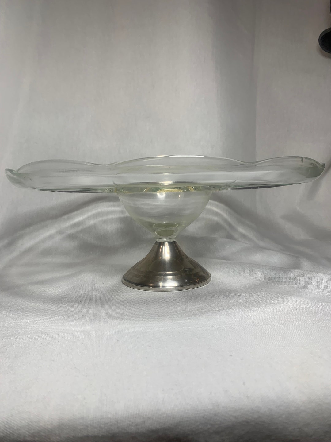 Vintage Dutchin Creations Cake Stand With Sterling Silver Weighted Base ...