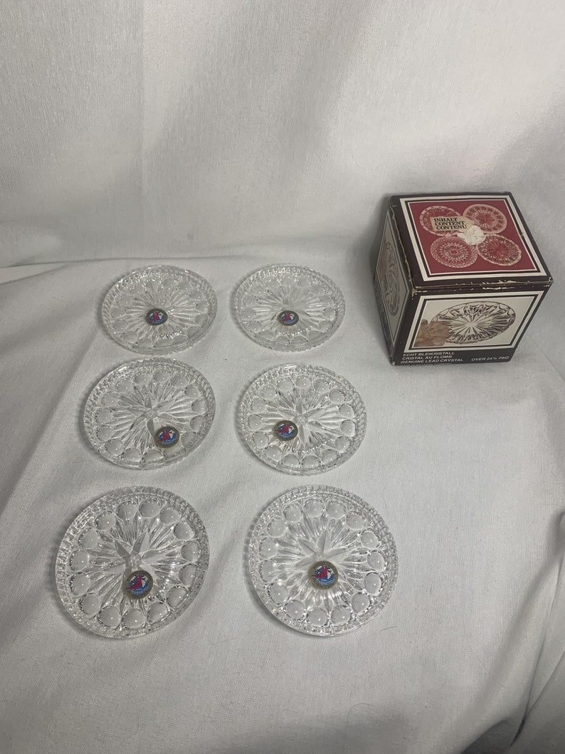 Vintage ECHT Beikristall West Germany Lead Crystal Coasters. (set of ...
