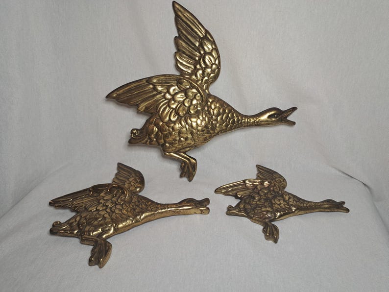 3 Brass Geese - Etsy