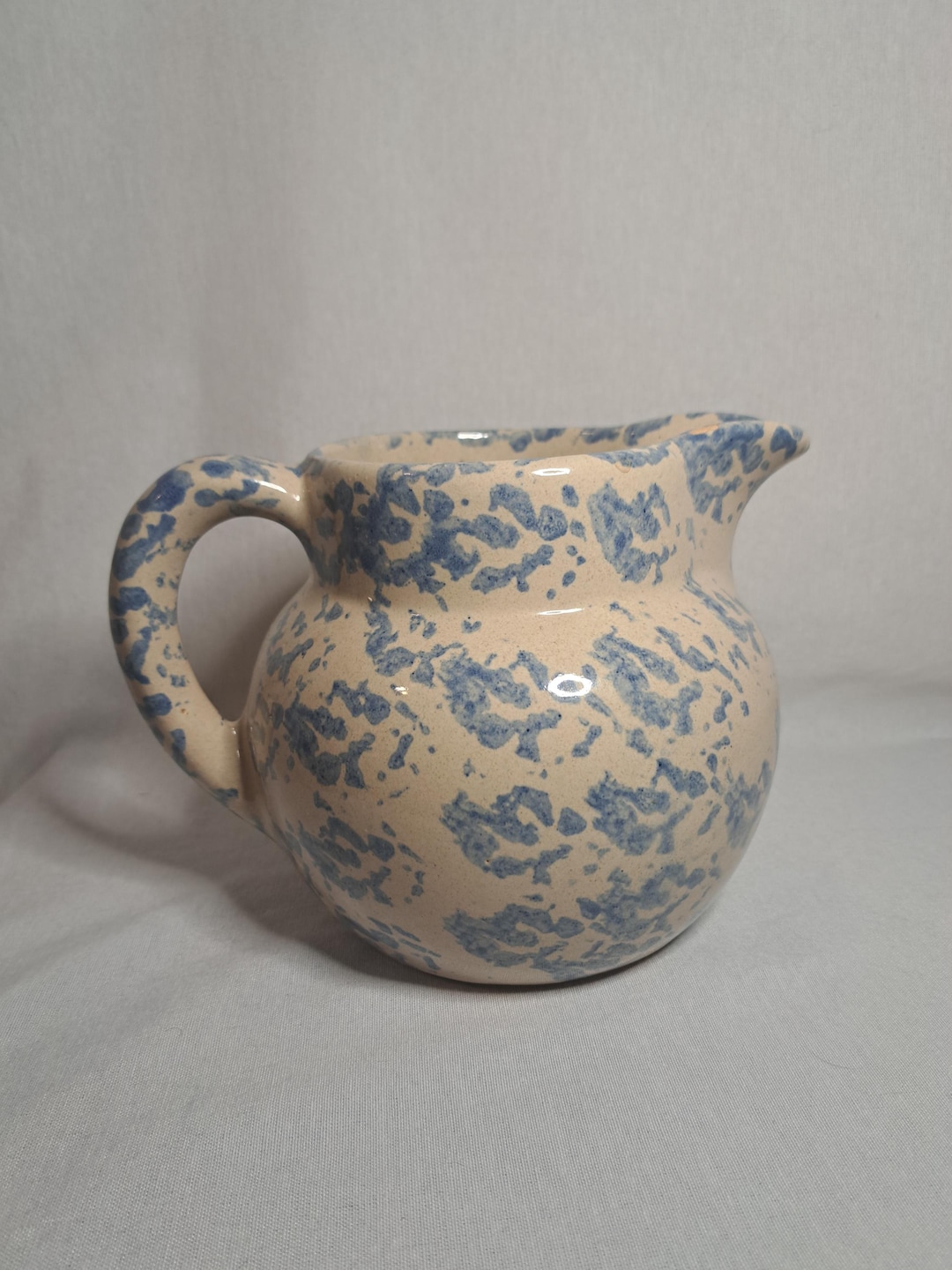 Blue and Beige Bybee Pottery Water Pitcher - Etsy
