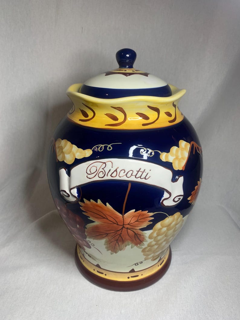 Vintage Handpainted Nanni’s Biscotti Cookie Jar - Etsy