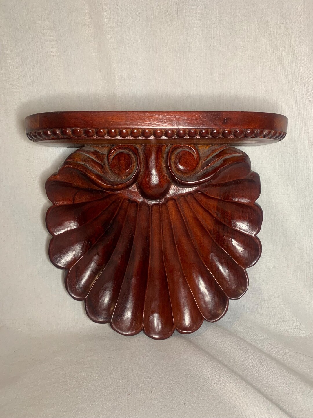 Vintage Large Mahogany Shell Shelf - Etsy