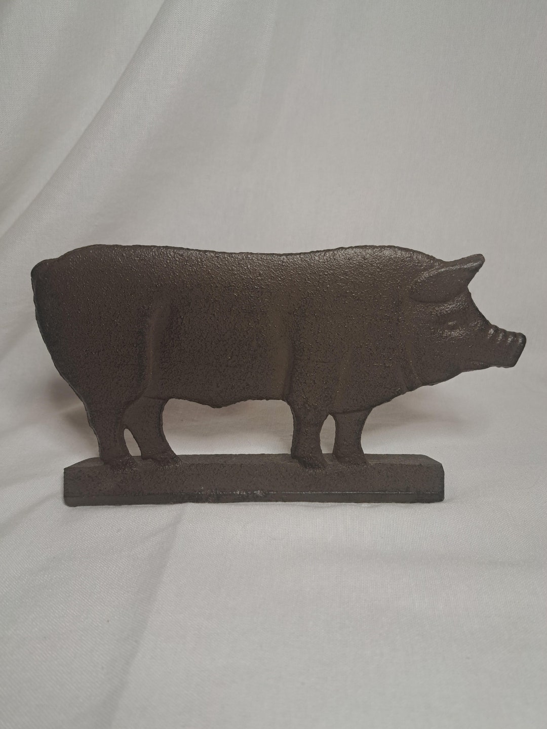 Antique Cast Iron Doorstop Pig Shaped - Etsy