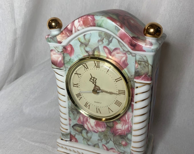 Vintage Mainstays Porcelain Rose Column Clock - Etsy