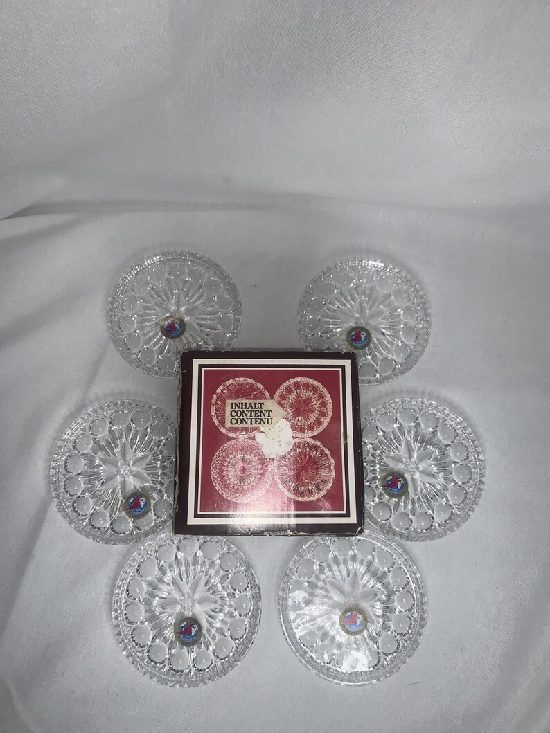 Vintage ECHT Beikristall West Germany Lead Crystal Coasters. (set of ...