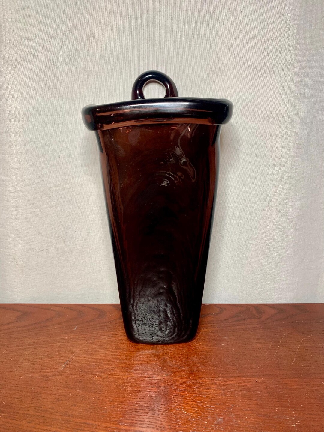 Vintage Handblown Amethyst Glass Wall Hanging Vase - Etsy