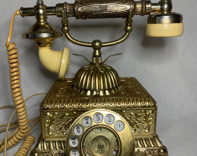 Vintage Ornate Brass Monarch Rotary Phone - Etsy
