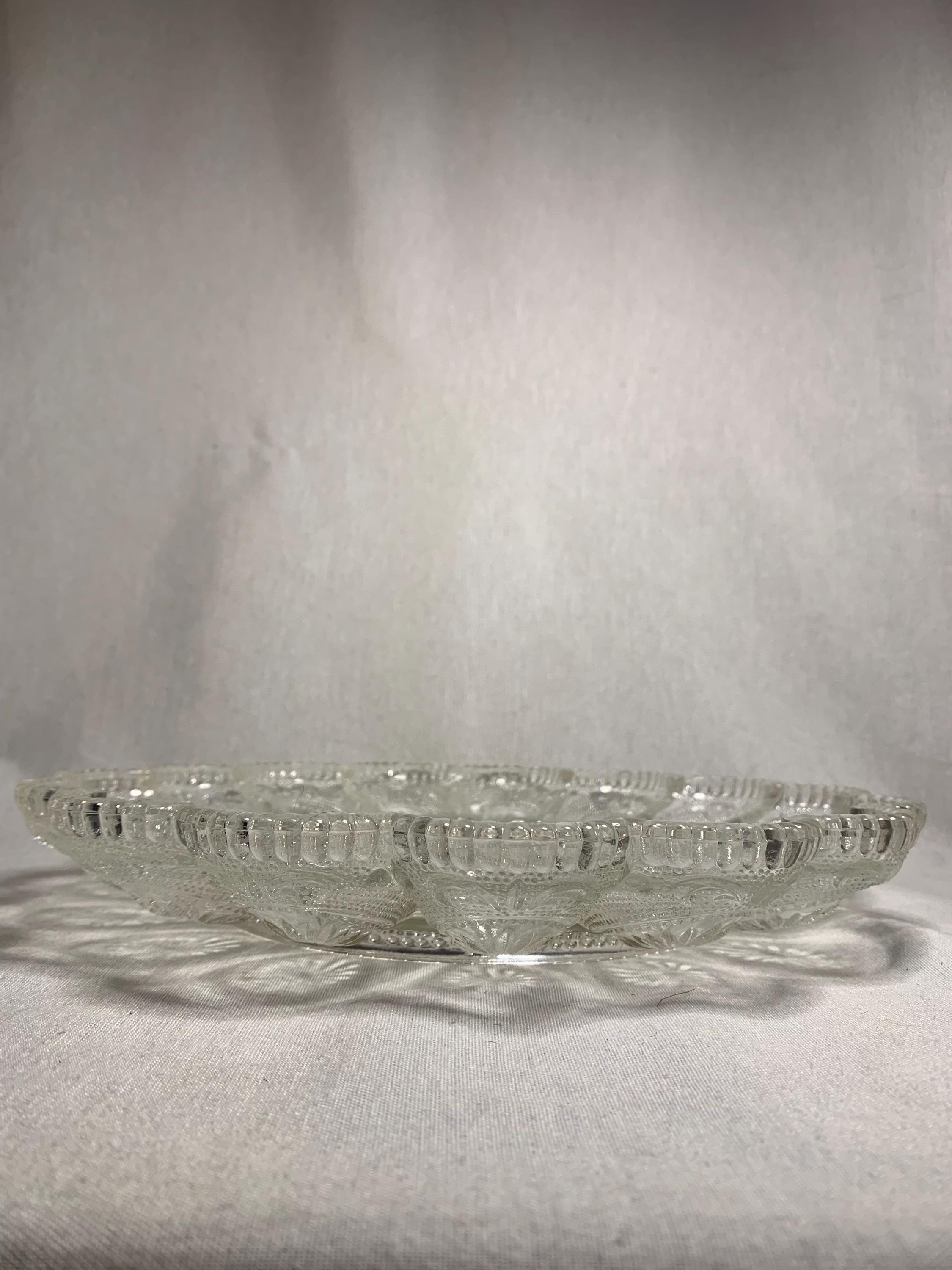 Vintage 1930’s L.E. Smith Depression Glass Heavy Clear Cut Deviled Egg ...