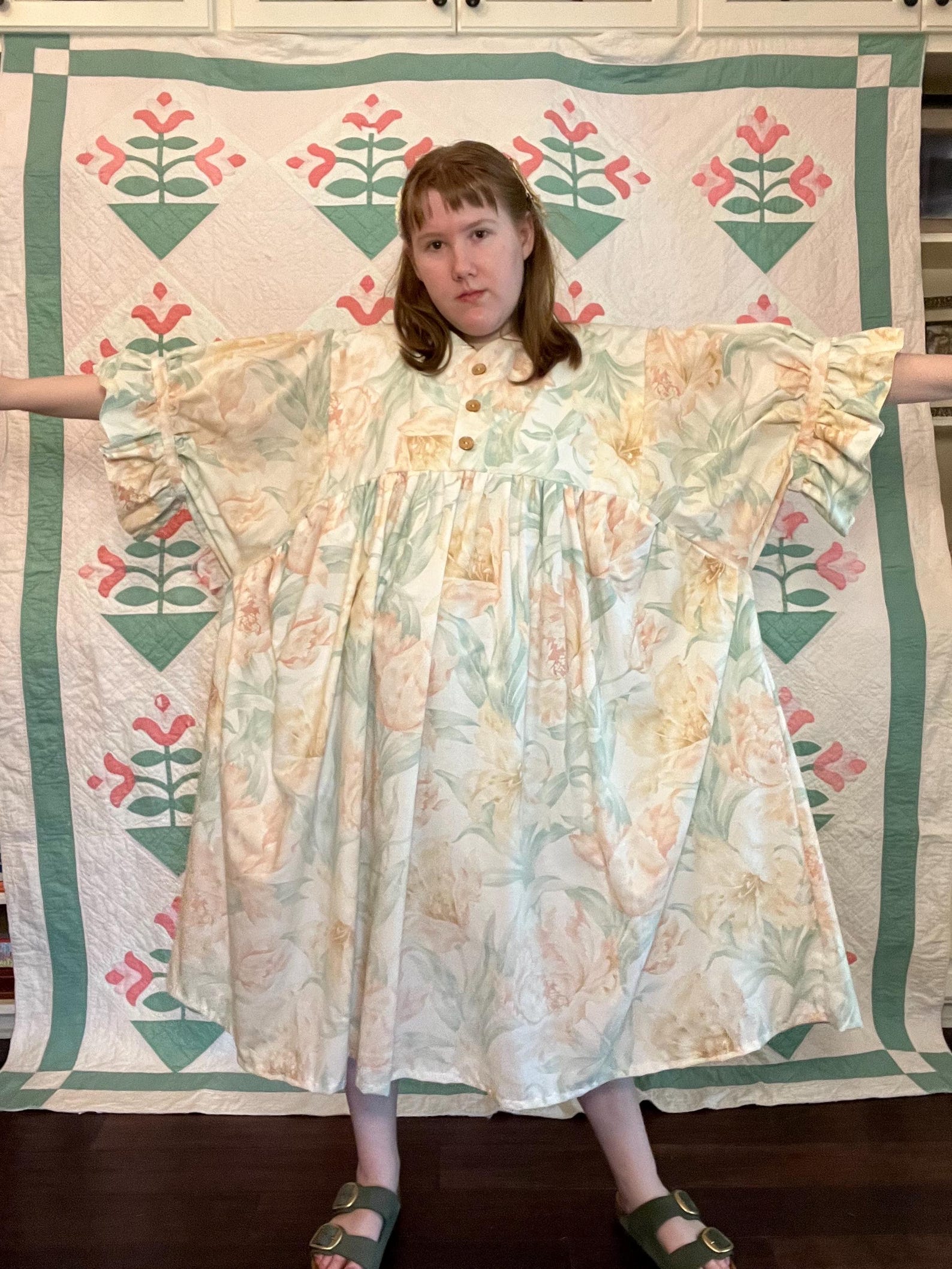 Floral Maxi Sheet Dress 1 - Upcycled - Etsy