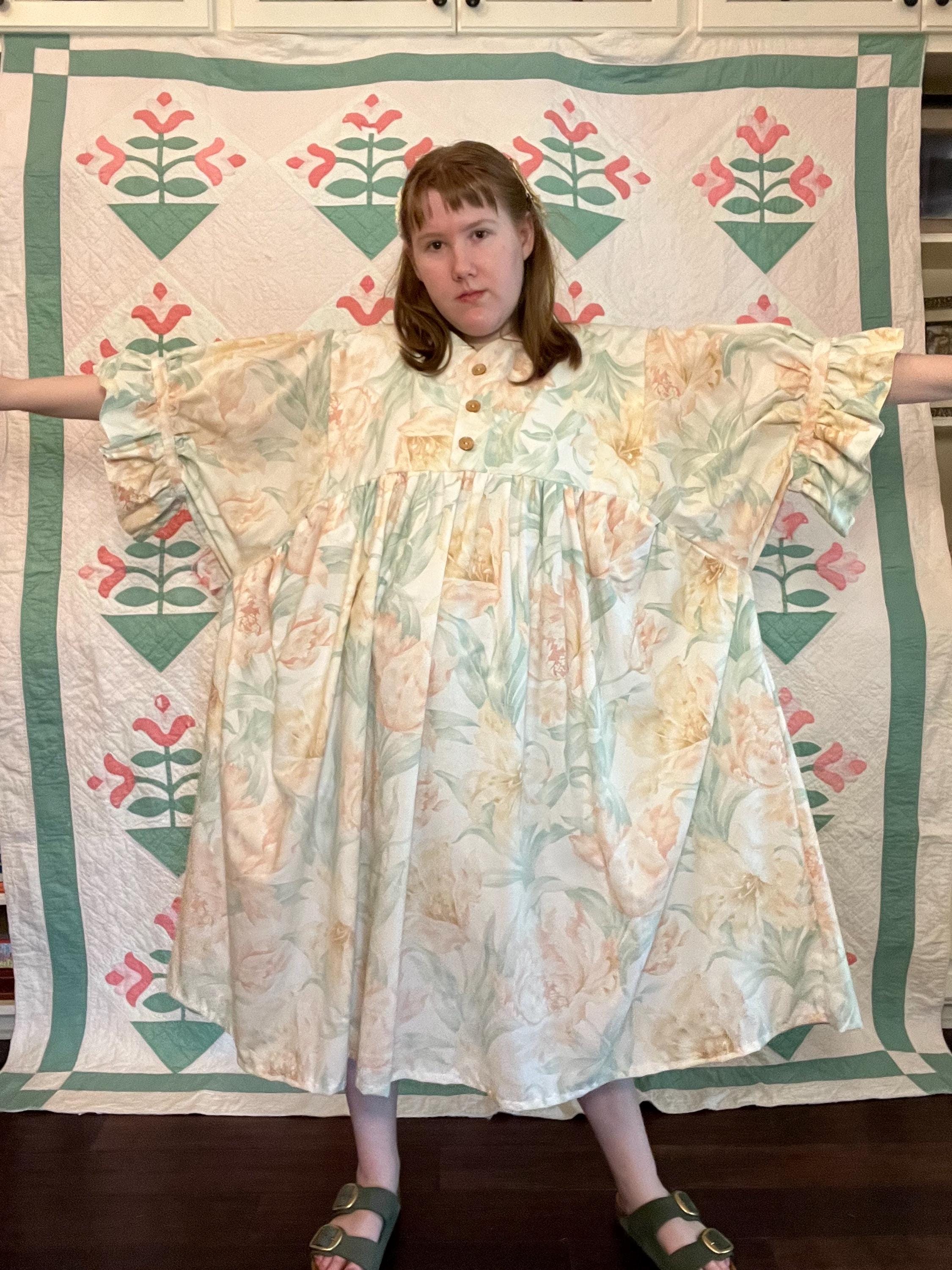 Floral Maxi Sheet Dress 1 - Upcycled - Etsy