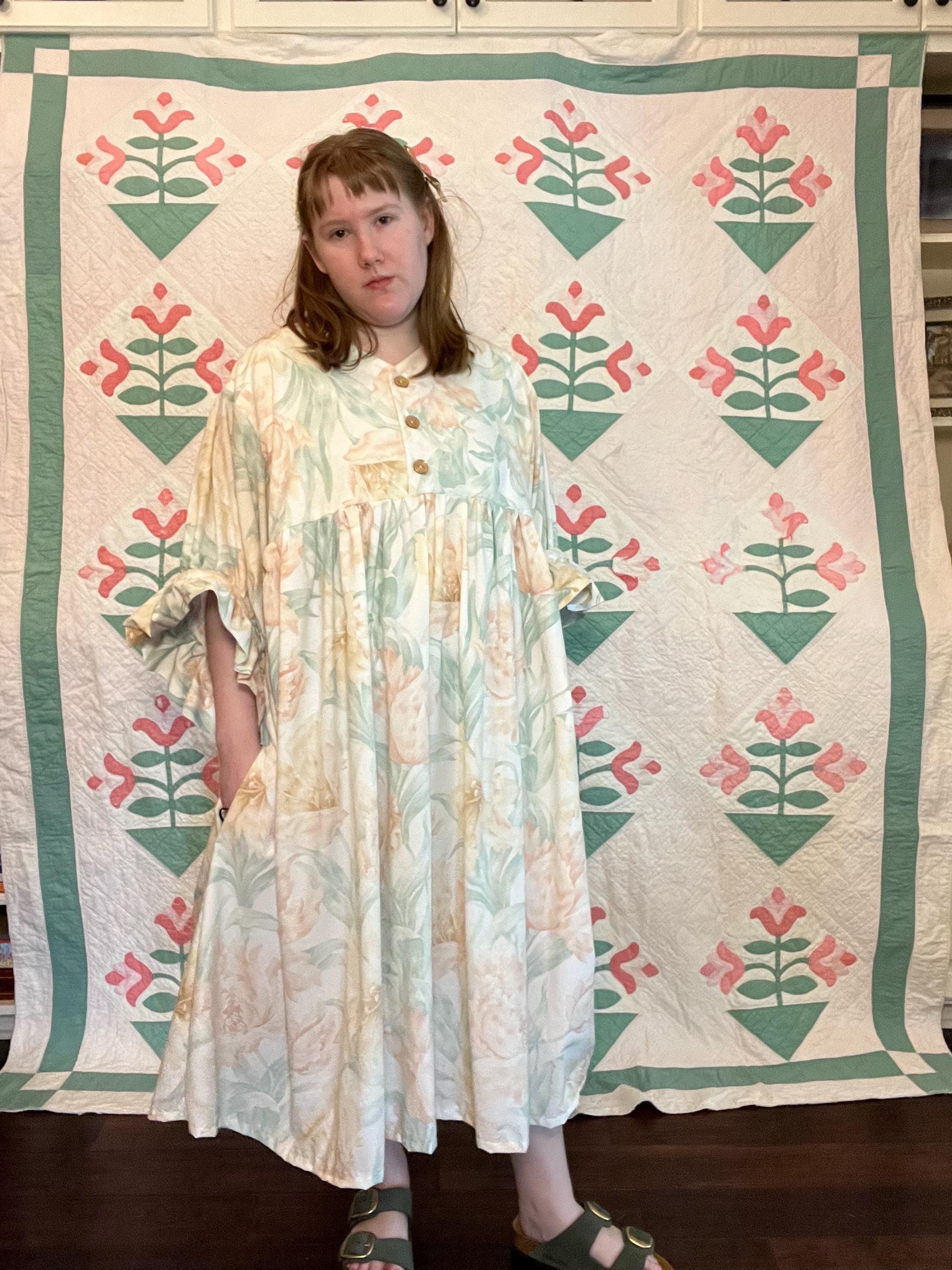 Floral Maxi Sheet Dress 1 - Upcycled - Etsy