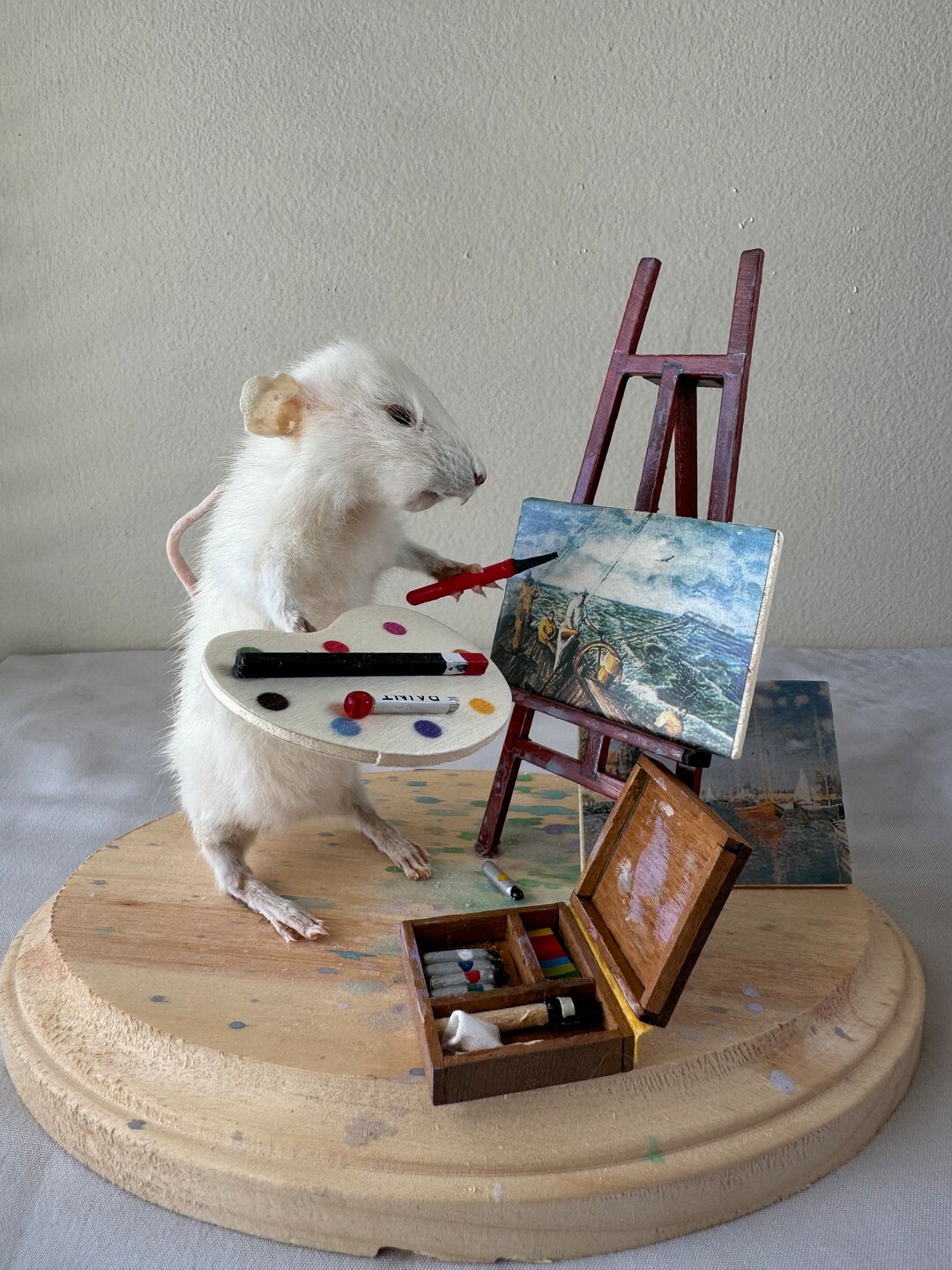 Matilda the Taxidermy White Mouse Painter - Etsy