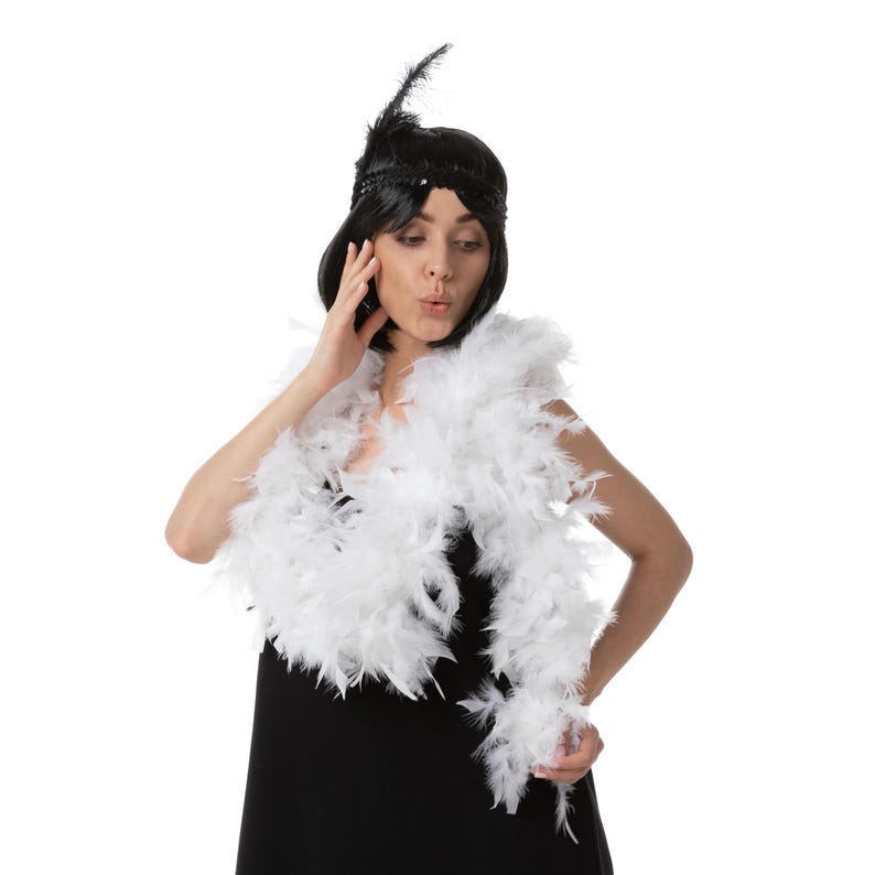 White Feather Boa 85G 1.8M Handmade Fancy Dress Costume 1920s - Etsy