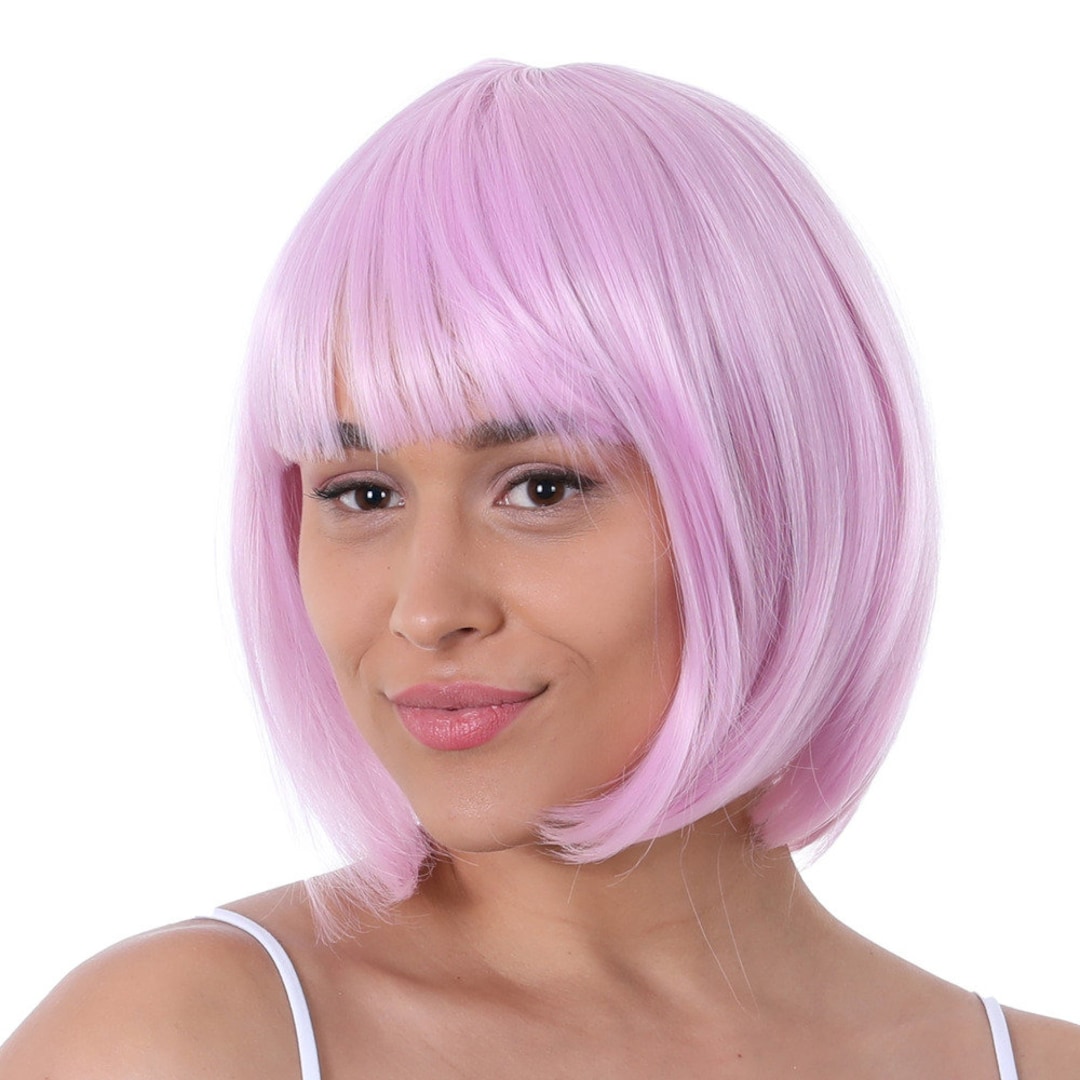 Baby Pink Bob Wig Neon Fancy Dress Cosplay 1980s Party Festival - Etsy