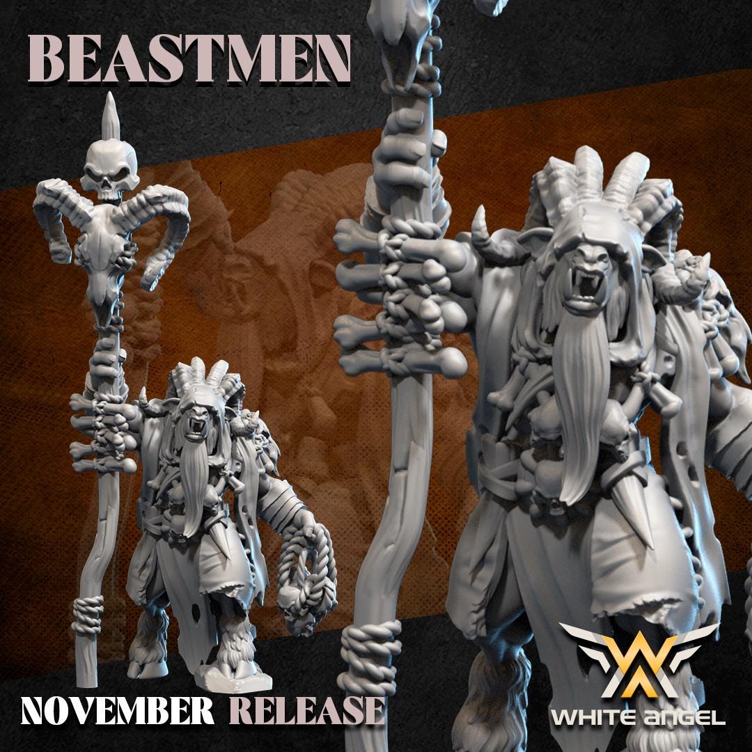 Beast Great Shaman – Beastmen Proxy Army – Fantasy Wargame Miniatures ...