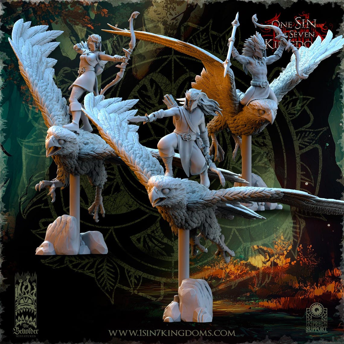 Evergreen Elves Hawk Hunters - Wood Elves - Wood Elves - the Beholder Miniatures - 9th Age - Etsy UK