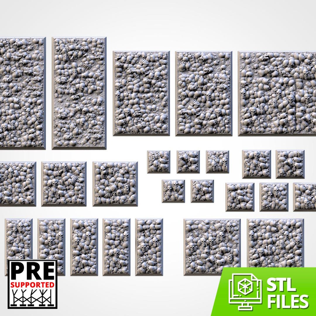 Textured Skull Bases - Resin Bases - Wargame Miniatures - D&D - Role ...