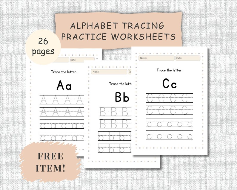 ABC Tracing Activity Book: Printable Letter Worksheets (PDF) - Etsy