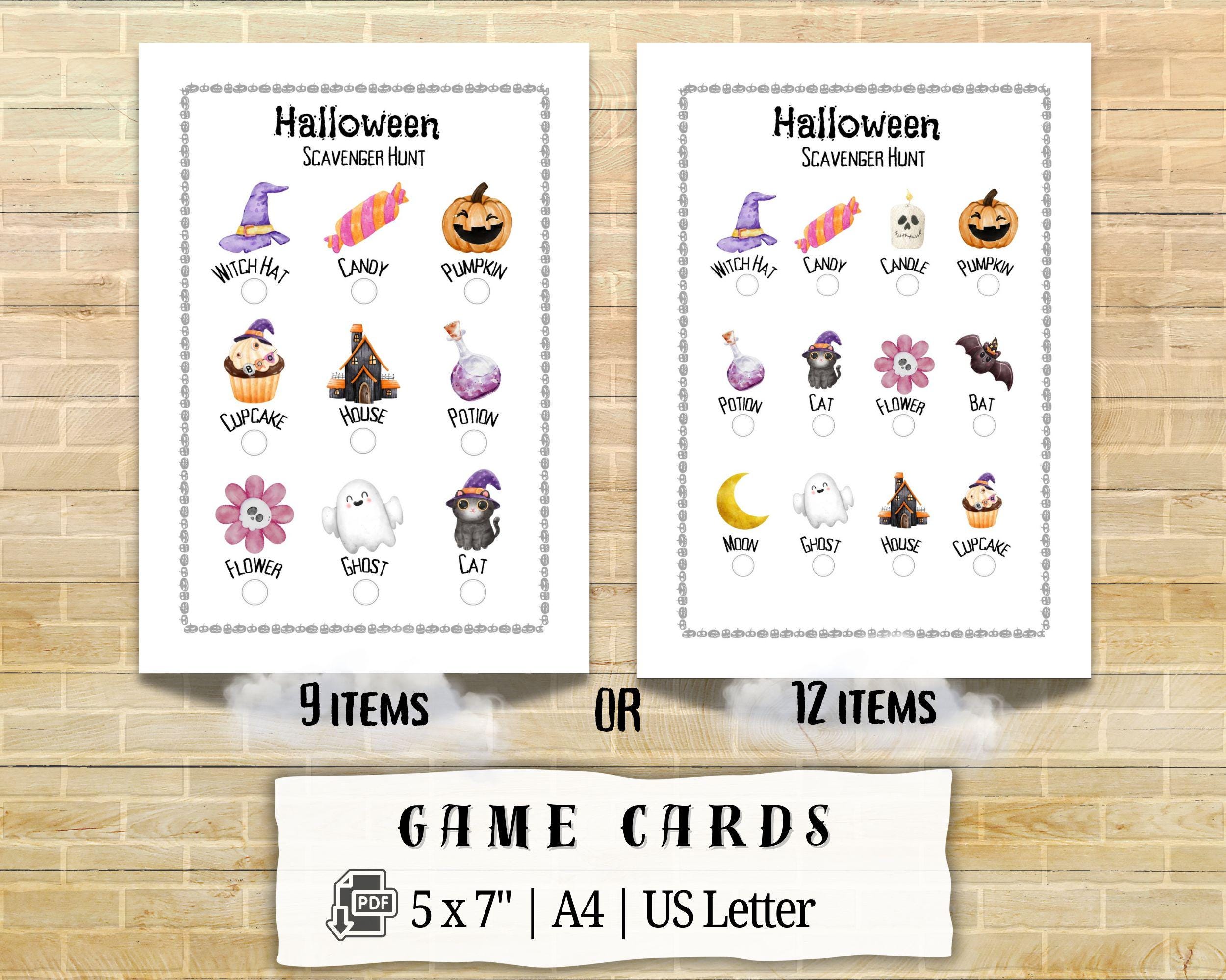 Halloween Scavenger Hunt for Kids, Halloween Party Game Printable ...