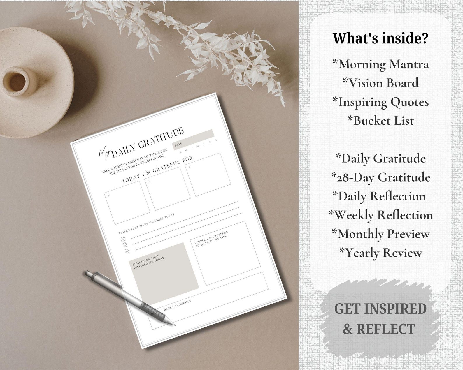 Mindfulness Journal, Self-care and Self-love Planner, Gratitude Journal ...
