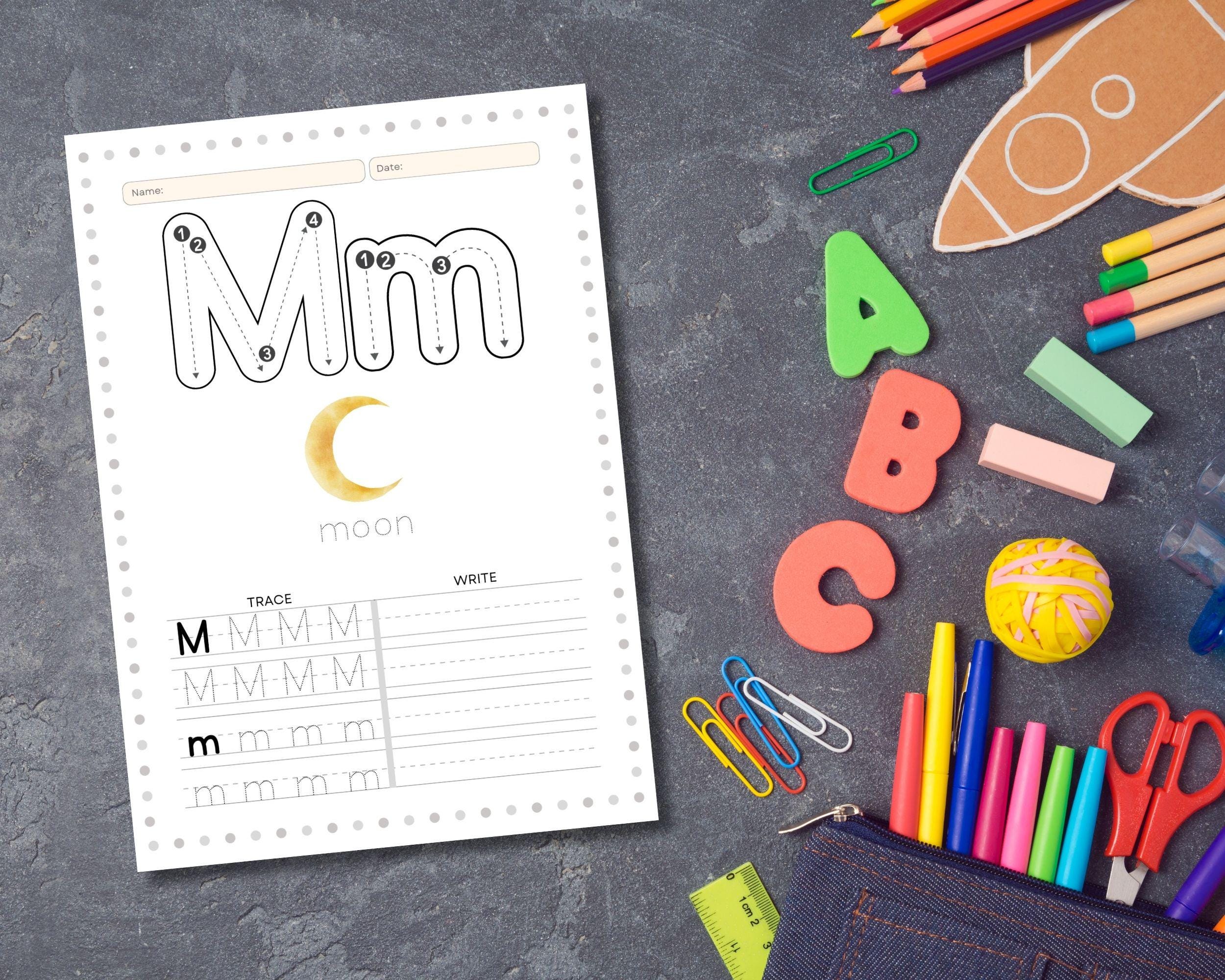 ABC Tracing Activity Book: Printable Letter Worksheets (PDF) - Etsy