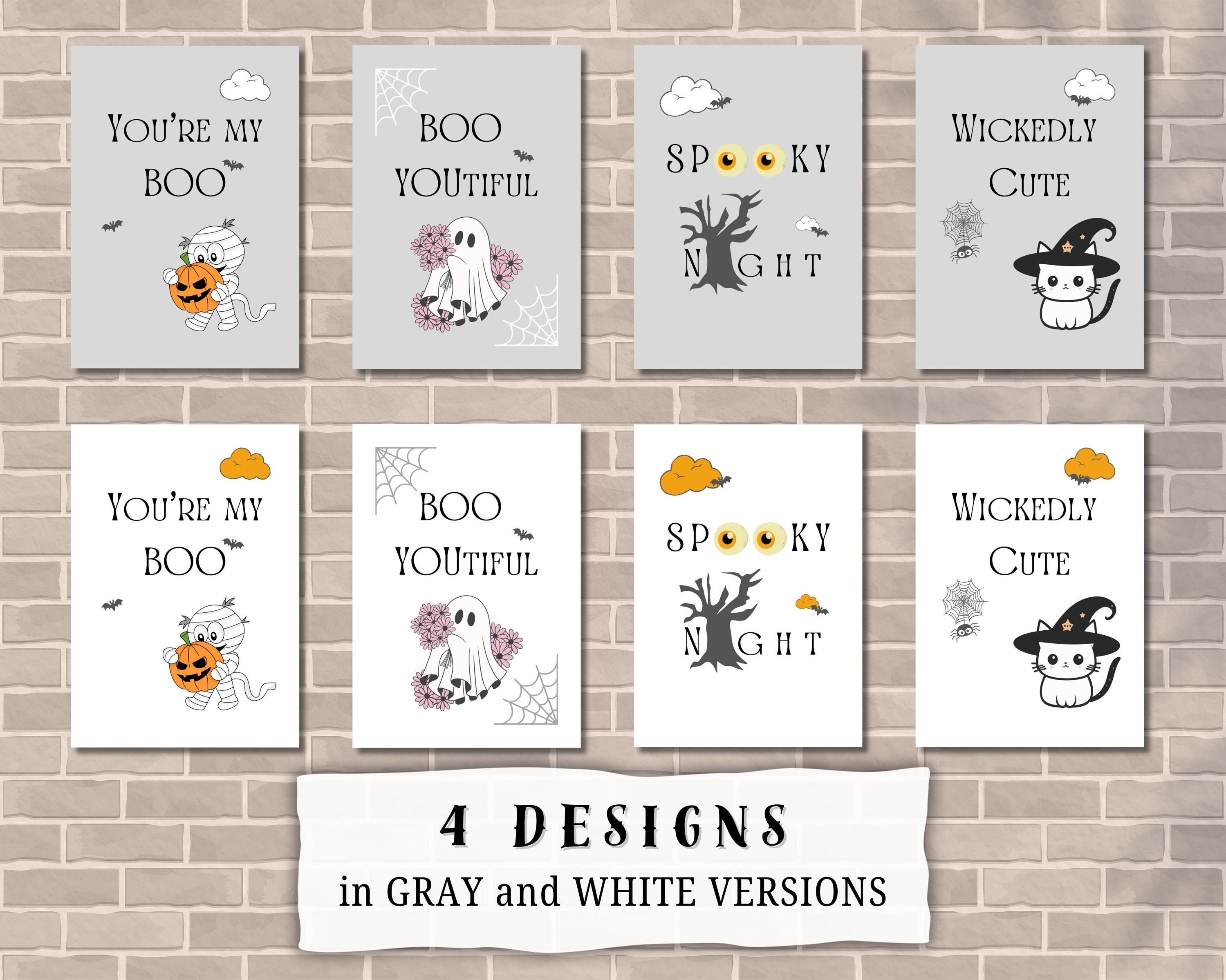 Halloween Wall Art Decor, Printable Cute Gallery Wall Poster, Halloween ...