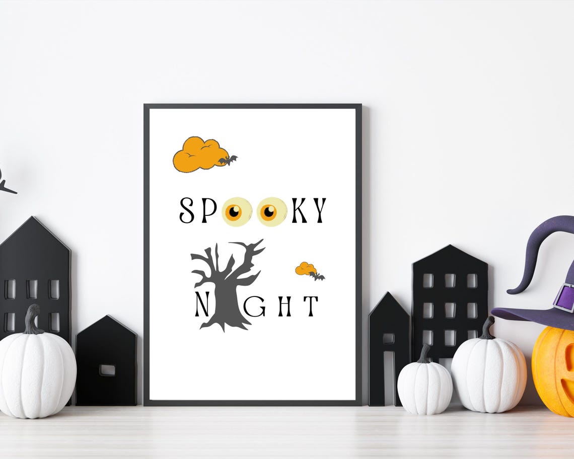 Halloween Wall Art Decor, Printable Cute Gallery Wall Poster, Halloween ...
