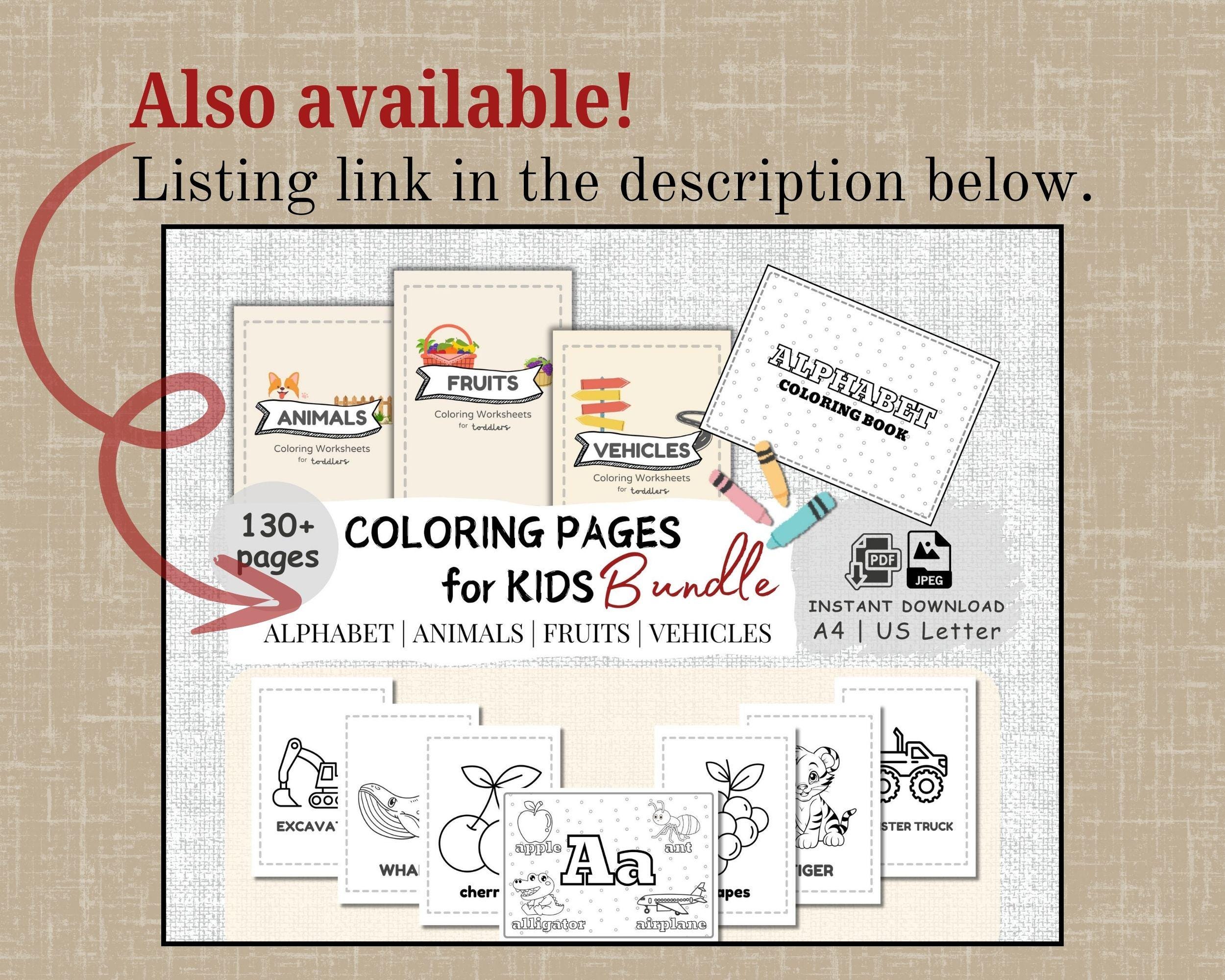 Vehicles Coloring Pages for Kids: Transportation Activity Sheets (PDF ...
