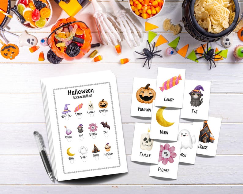 Halloween Scavenger Hunt for Kids, Halloween Party Game Printable ...