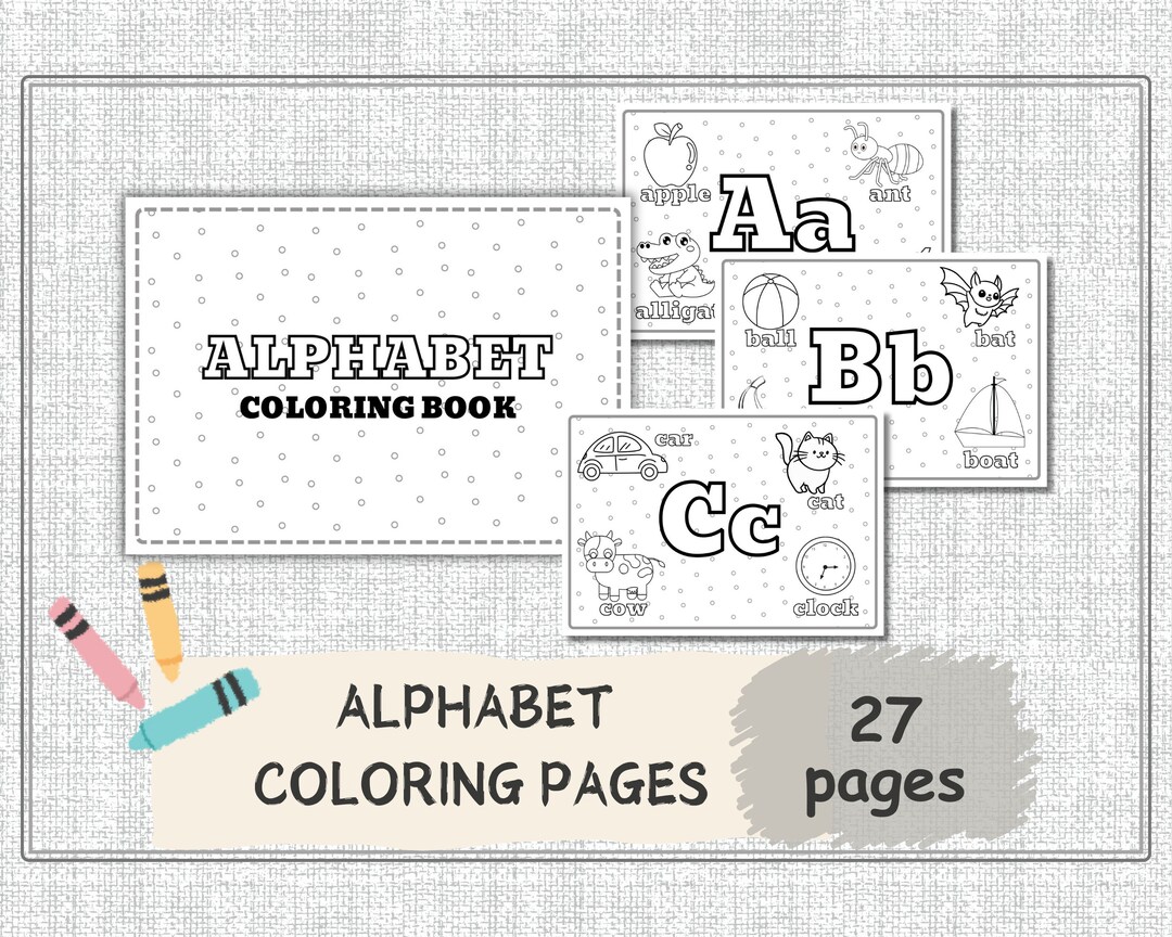 ABC Coloring Book for Kids, Printable Coloring Pages for Toddlers ...