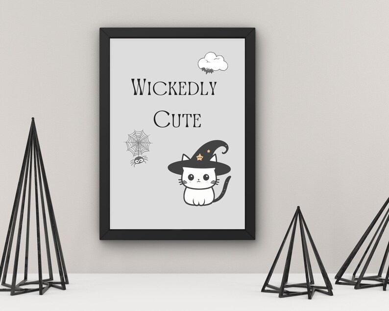 Halloween Wall Art Decor, Printable Cute Gallery Wall Poster, Halloween ...
