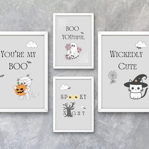 Halloween Wall Art Decor, Printable Cute Gallery Wall Poster, Halloween ...