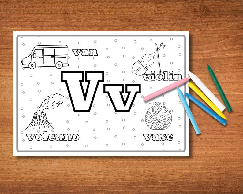 Kids Coloring Pages, Coloring Book Bundle, Alphabet Animal Fruits ...