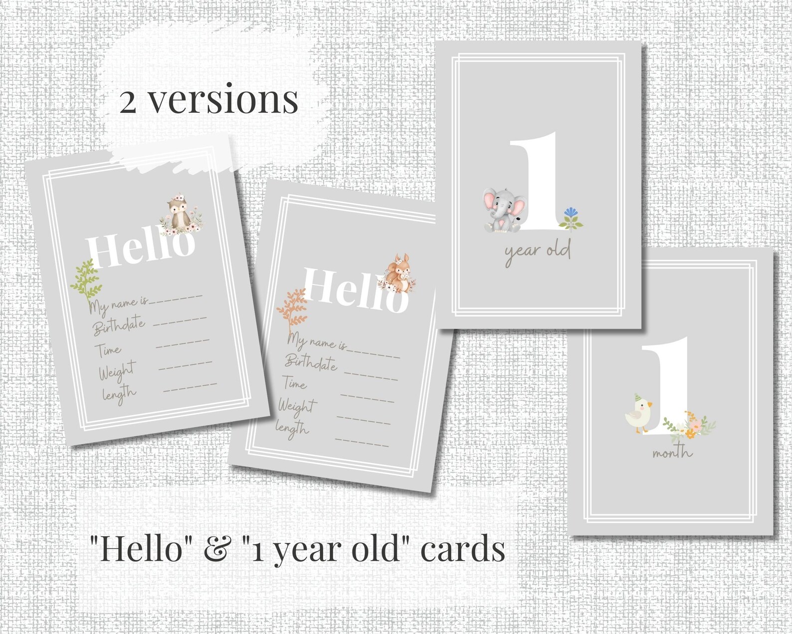 Baby Milestone Cards, Baby Boy, Baby Girl Monthly Milestones ...