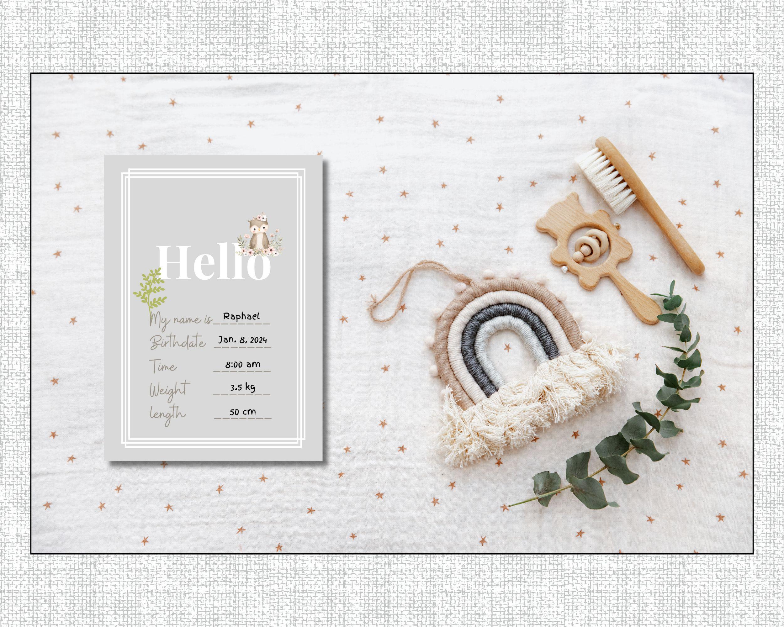 Baby Milestone Cards, Baby Boy, Baby Girl Monthly Milestones ...