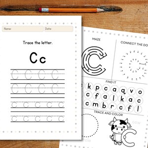 ABC Tracing Activity Book: Printable Letter Worksheets (PDF) - Etsy