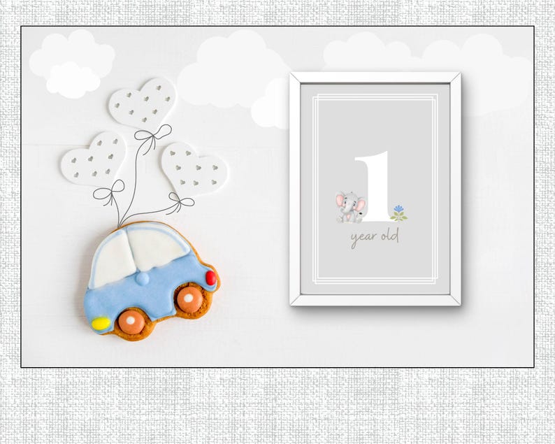 Baby Milestone Cards, Baby Boy, Baby Girl Monthly Milestones ...