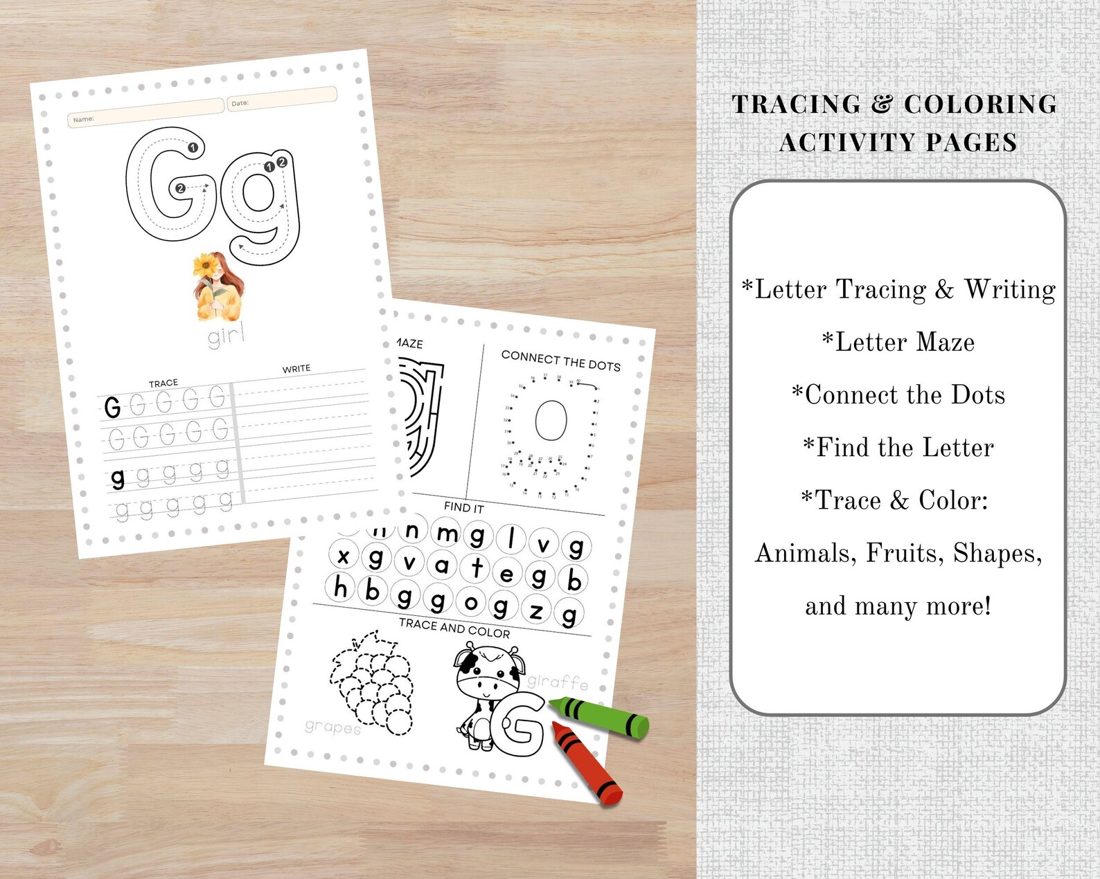 ABC Tracing Activity Book: Printable Letter Worksheets (PDF) - Etsy