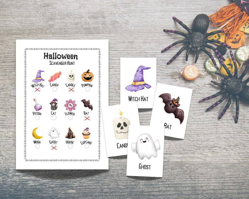 Halloween Scavenger Hunt for Kids, Halloween Party Game Printable ...