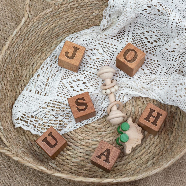 Wooden Alphabet Blocks, Alphabet Blocks, Wooden Blocks Toys, Alphabet ...