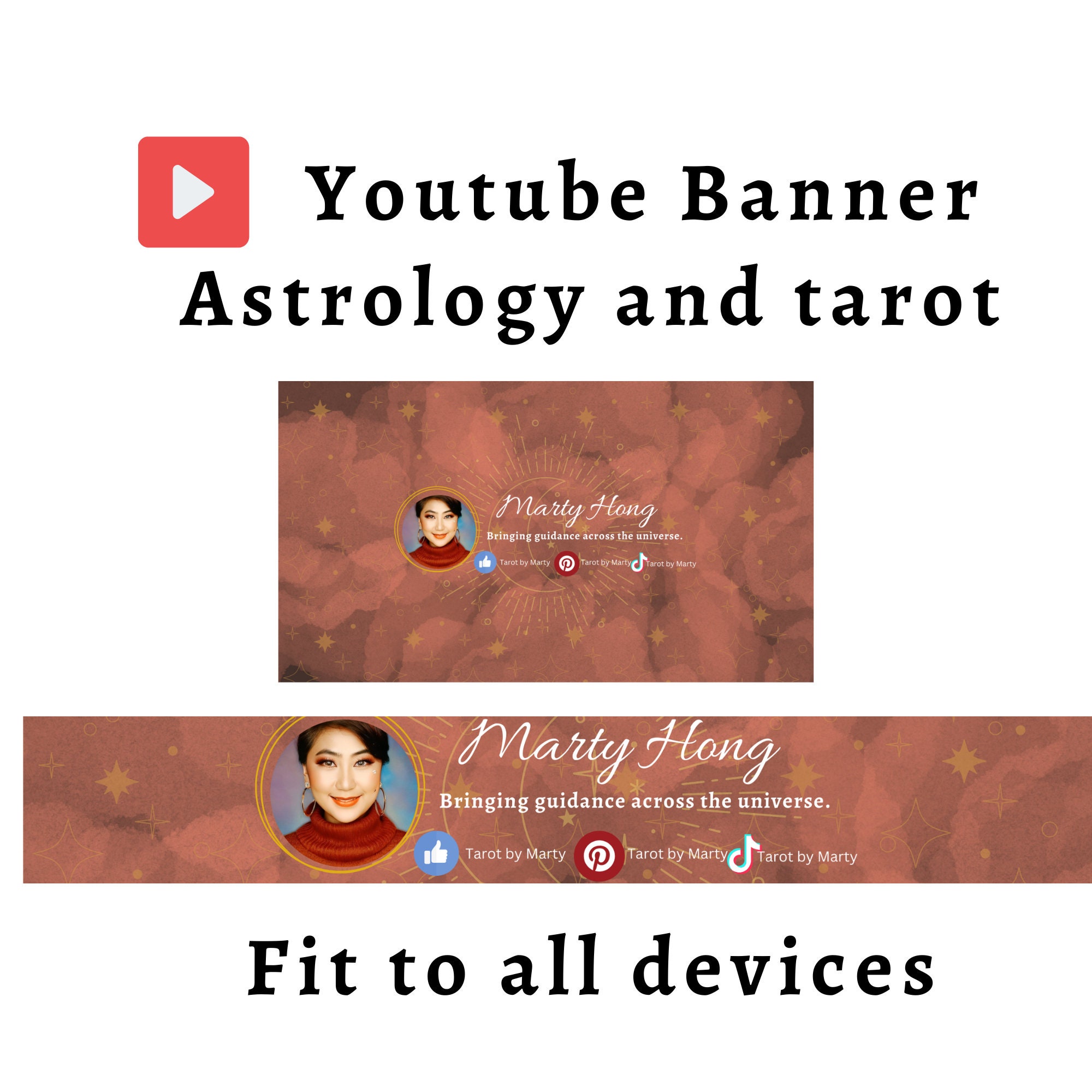 Youtube Banner Template/astrology/tarot Reading/editable Template - Etsy