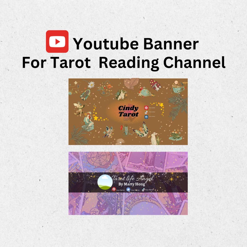 Tarot Reading Channel Youtube Banner Template (canva Editable) - Etsy